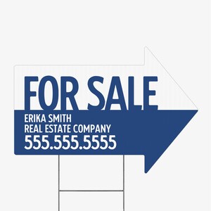 Customizable | for Sale Directional Arrow Real Estate Yard Sign With ...