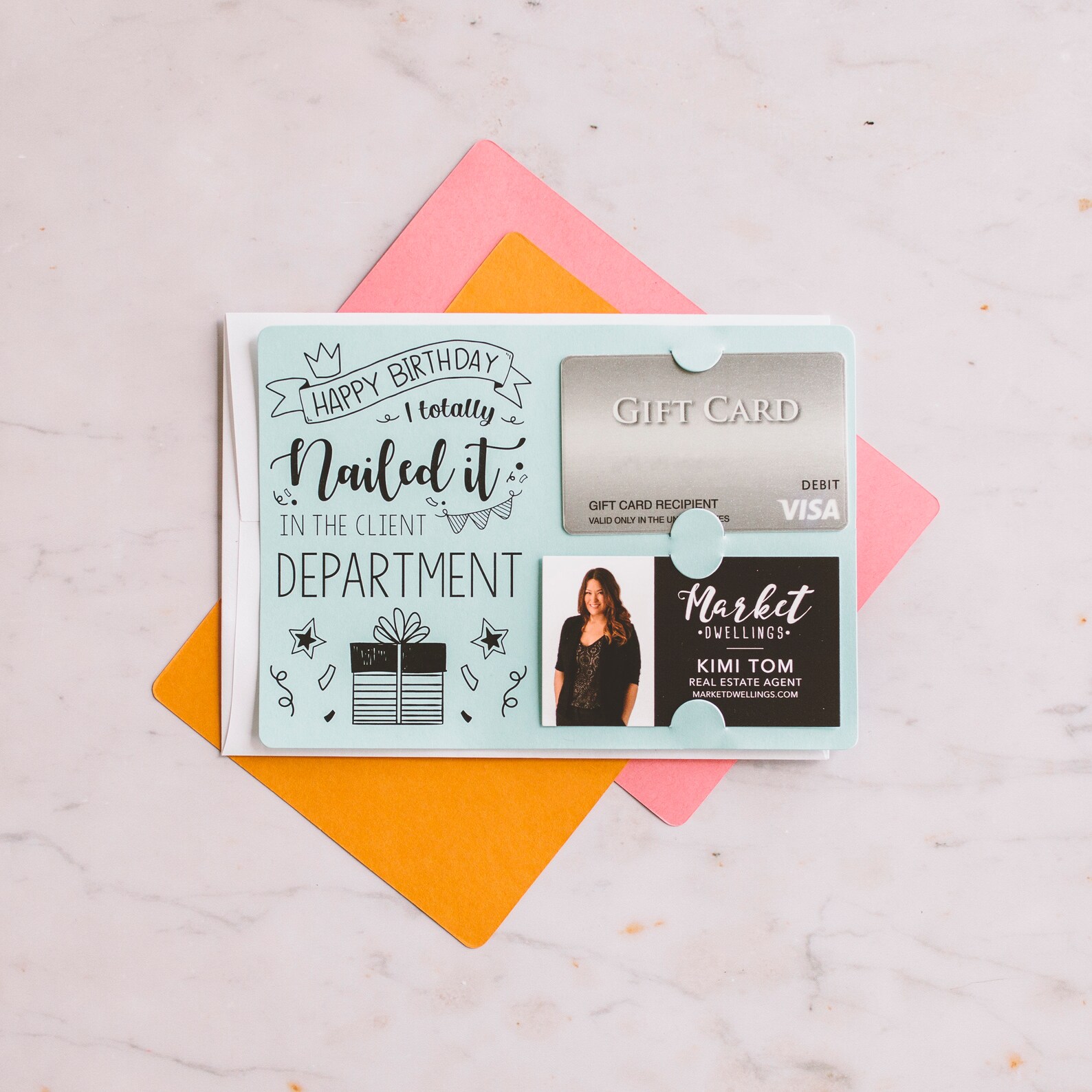 SET of Happy Birthday Nailed it Gift Card & Business Card | Etsy