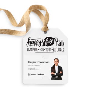 Happy Fall Y'all Gift Tags | Real Estate Agent, Mortgage Gifts | Insert ...