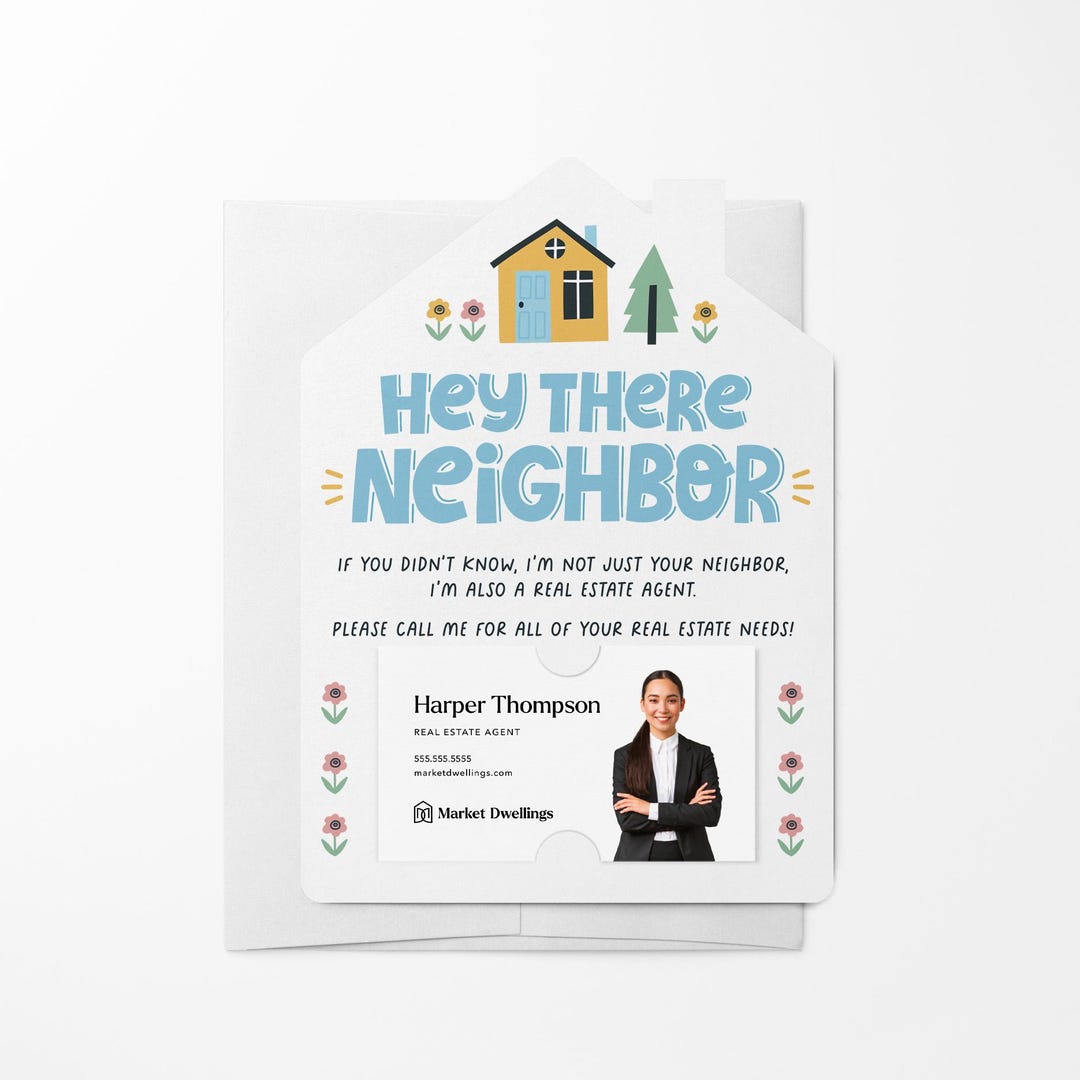 Hey There Neighbor Mailers W/envelopes | Real Estate Agent Marketing ...
