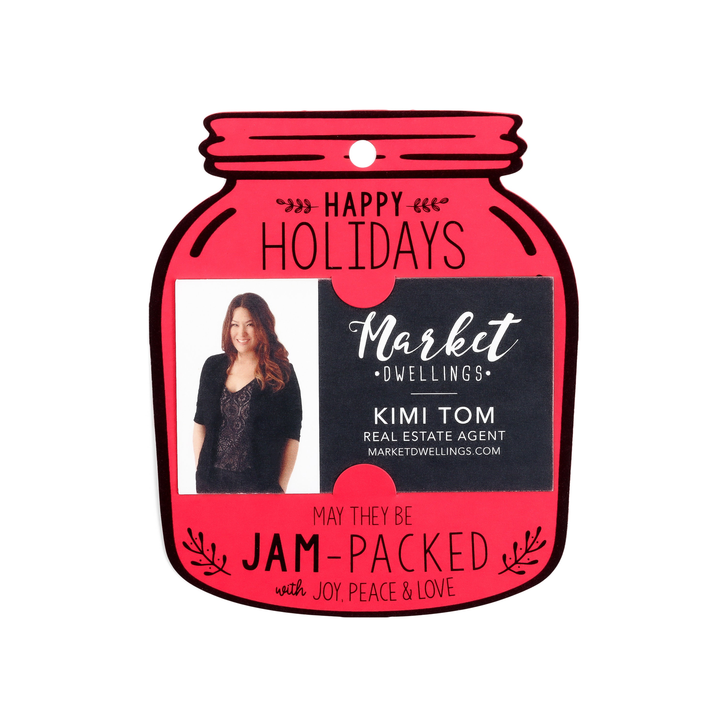 Happy Holidays Jam Tag Insert Your Business Card Pop by | Etsy