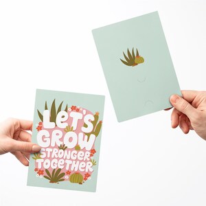Set of Let's Grow Stronger Together Greeting Cards Envelopes Included ...