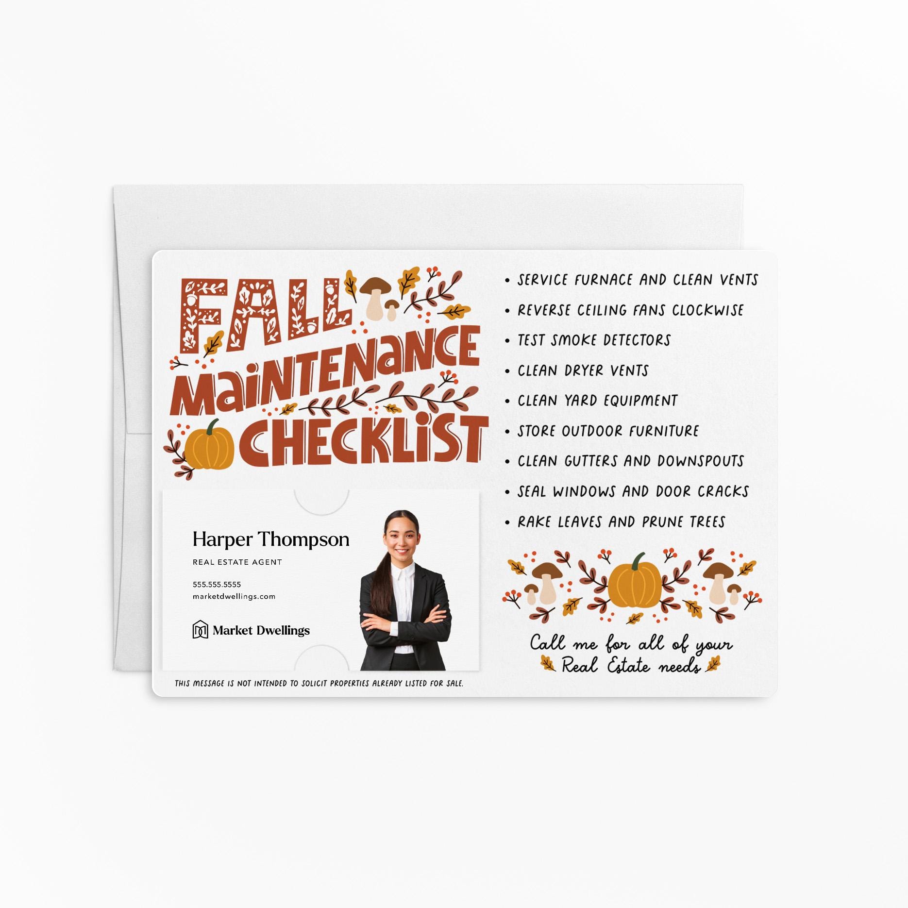 Hello Autumn Real Estate Fall Maintenance Checklist Mailers W ...