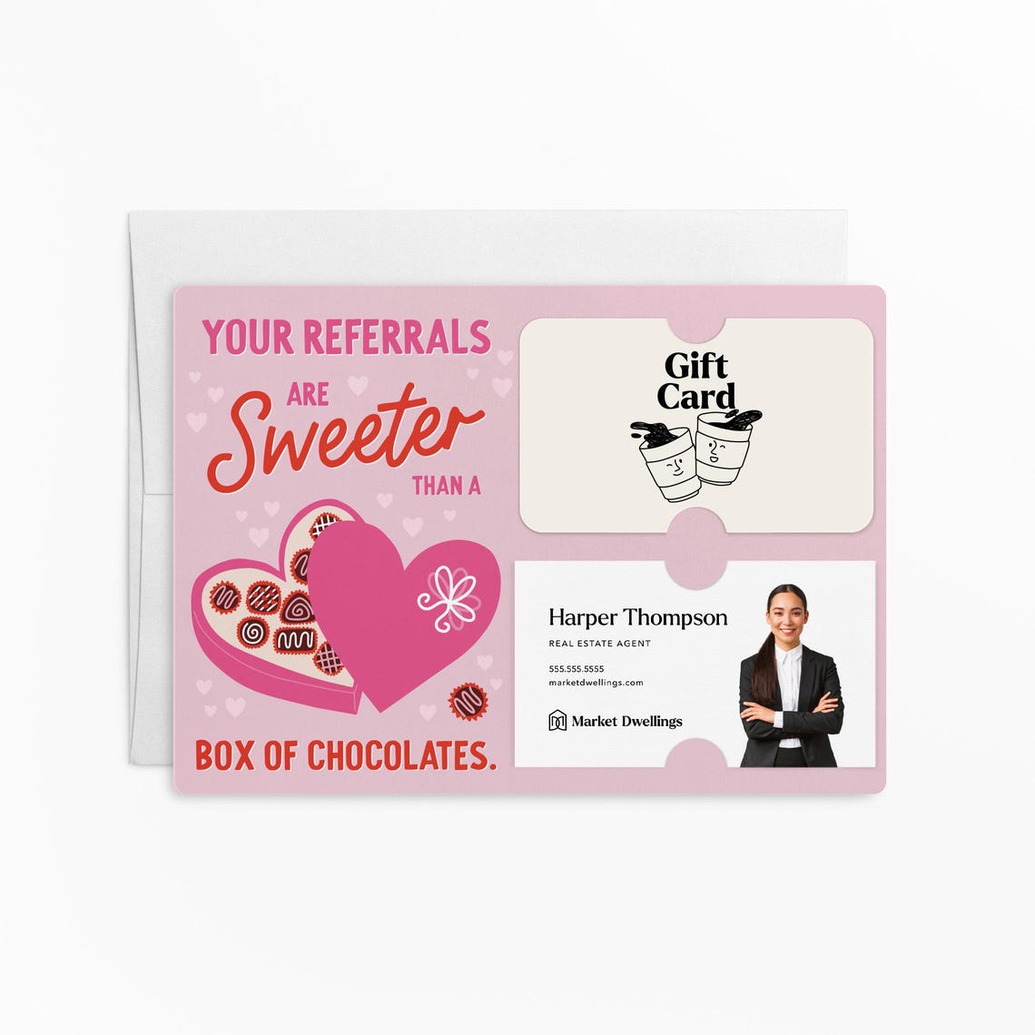 Set of Your Referrals Are Sweeter Than A Box of Chocolates Mailers ...