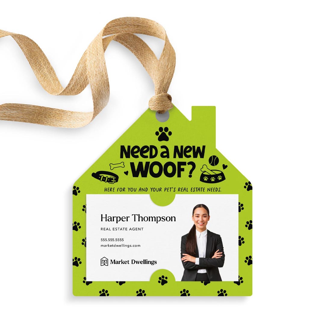 Need a New Woof? Pop by Gift Tags | Real Estate Agents | Dog Pop by ...