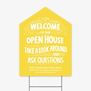 Customizable | Welcome to the Open House Real Estate Yard Sign With ...