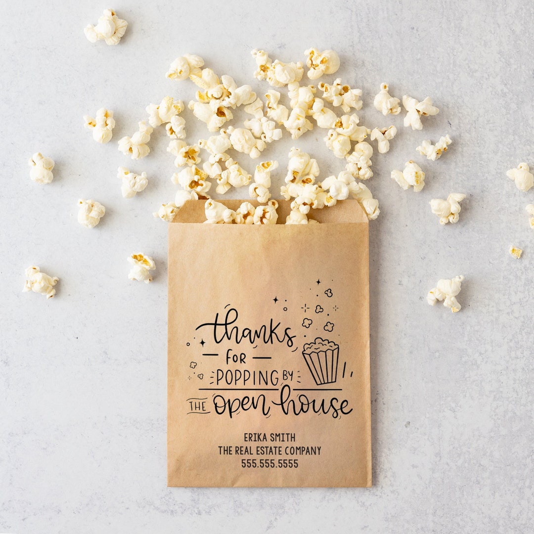 Customizable | Thanks for Popping by the Open House Bakery Bags | Real ...