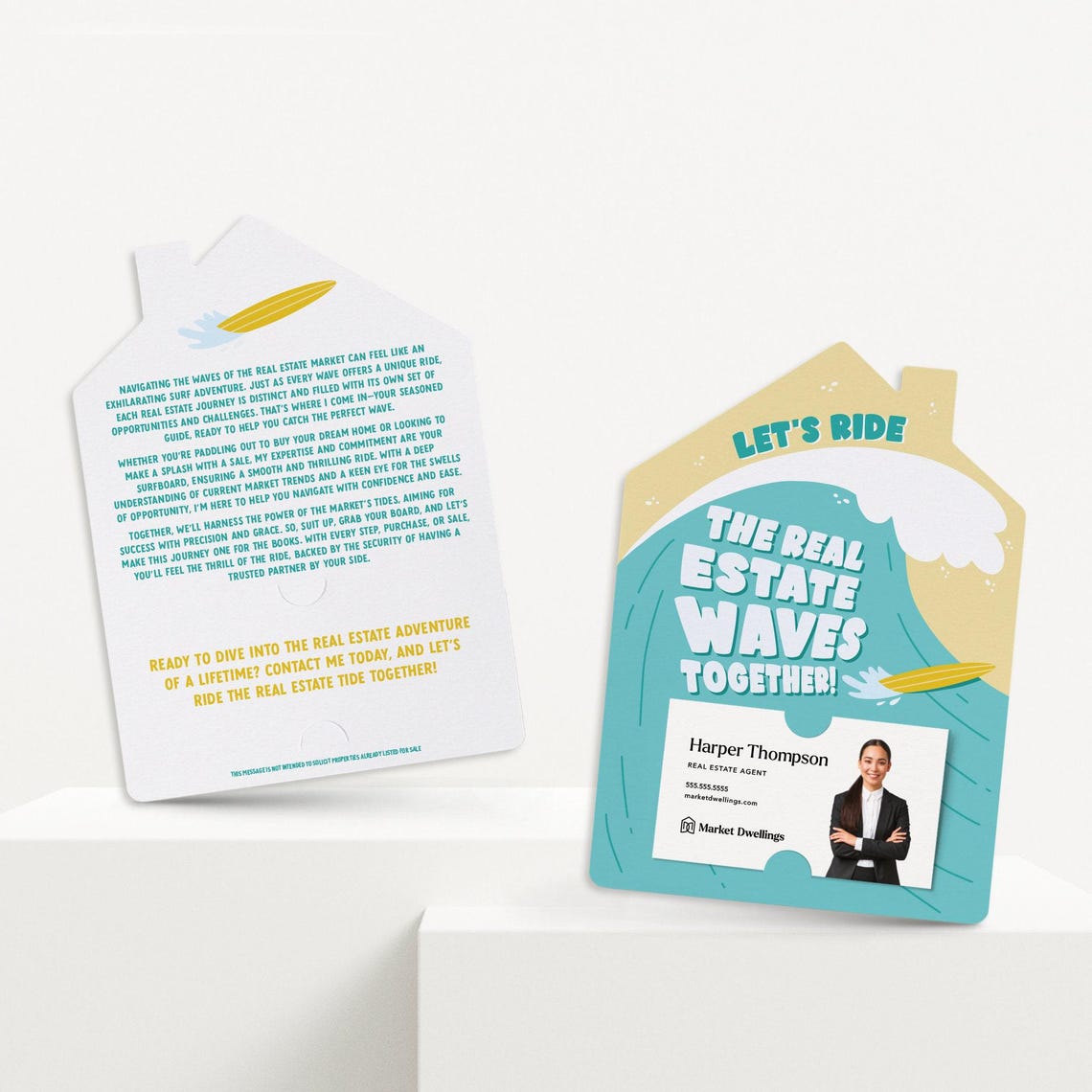 Set of Let's Ride the Real Estate Waves Together! Mailers | Envelopes ...