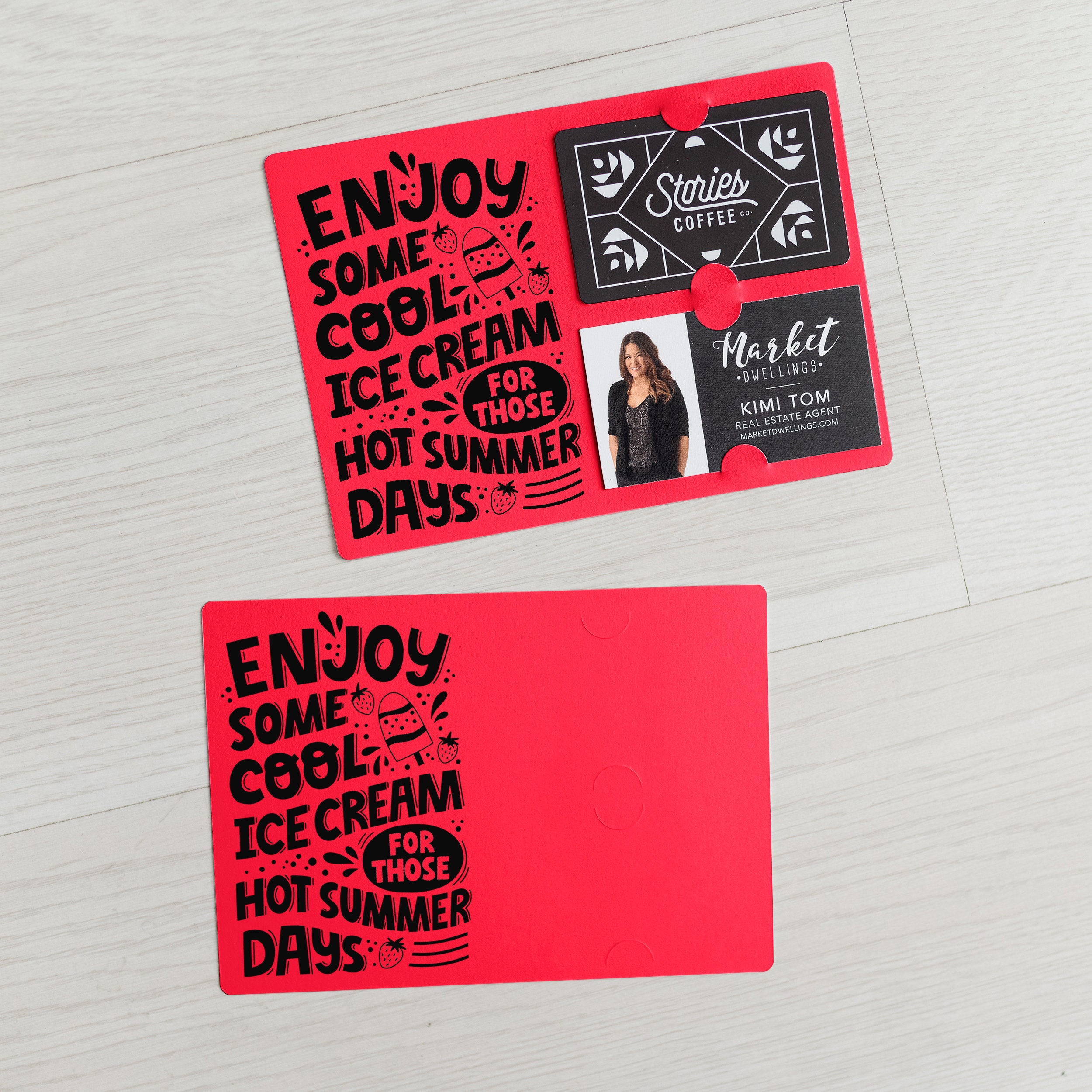 SET of Enjoy Cool Ice Cream Gift Card and Business Card Holder - Etsy