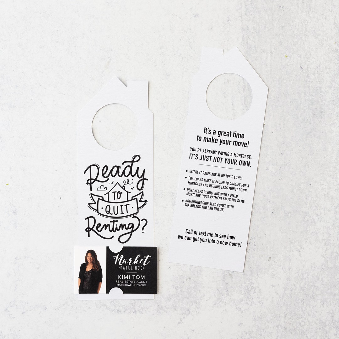Ready to Quit Renting Real Estate Door Hangers Real Estate - Etsy