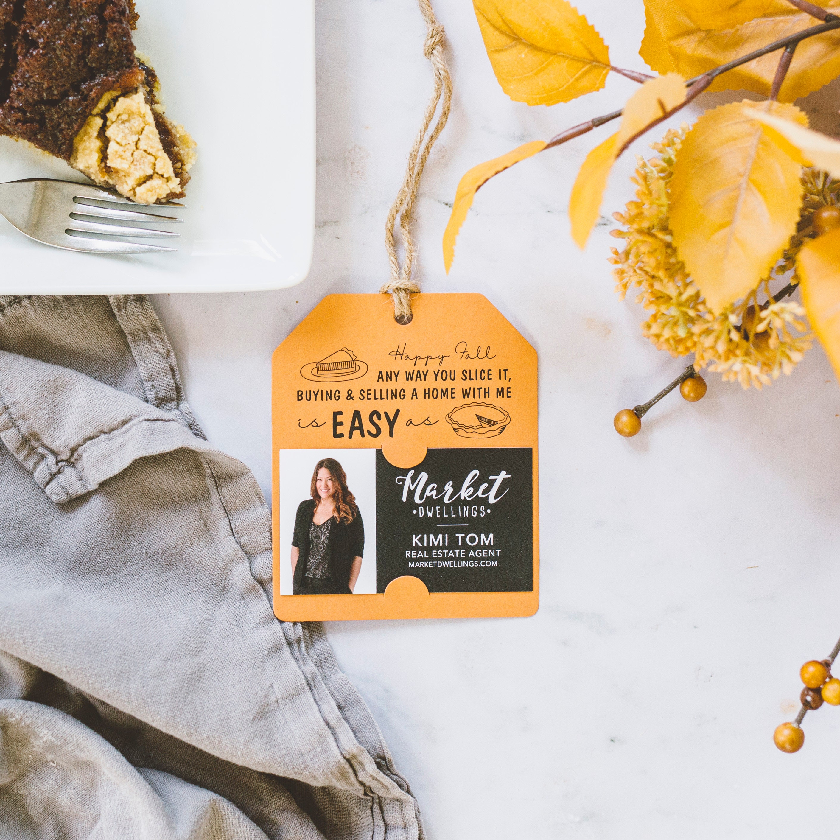 Happy Fall Real Estate Easy As Pie Gift Tags Real Estate | Etsy