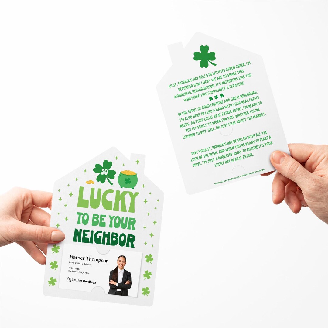 Set of so Lucky to Be Your Neighbor Mailers | Envelopes Included | St ...