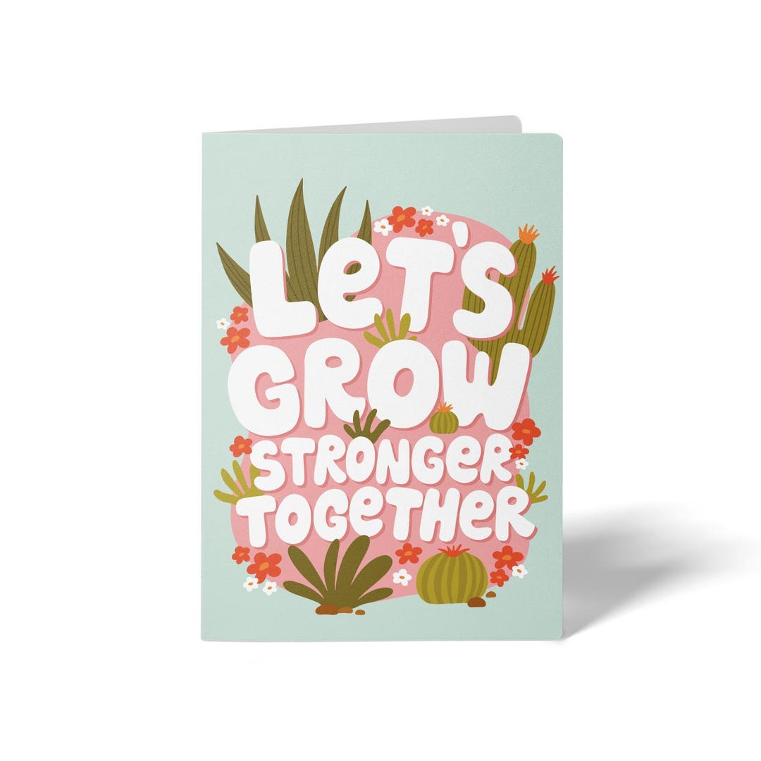 Set of Let's Grow Stronger Together Greeting Cards Envelopes Included ...