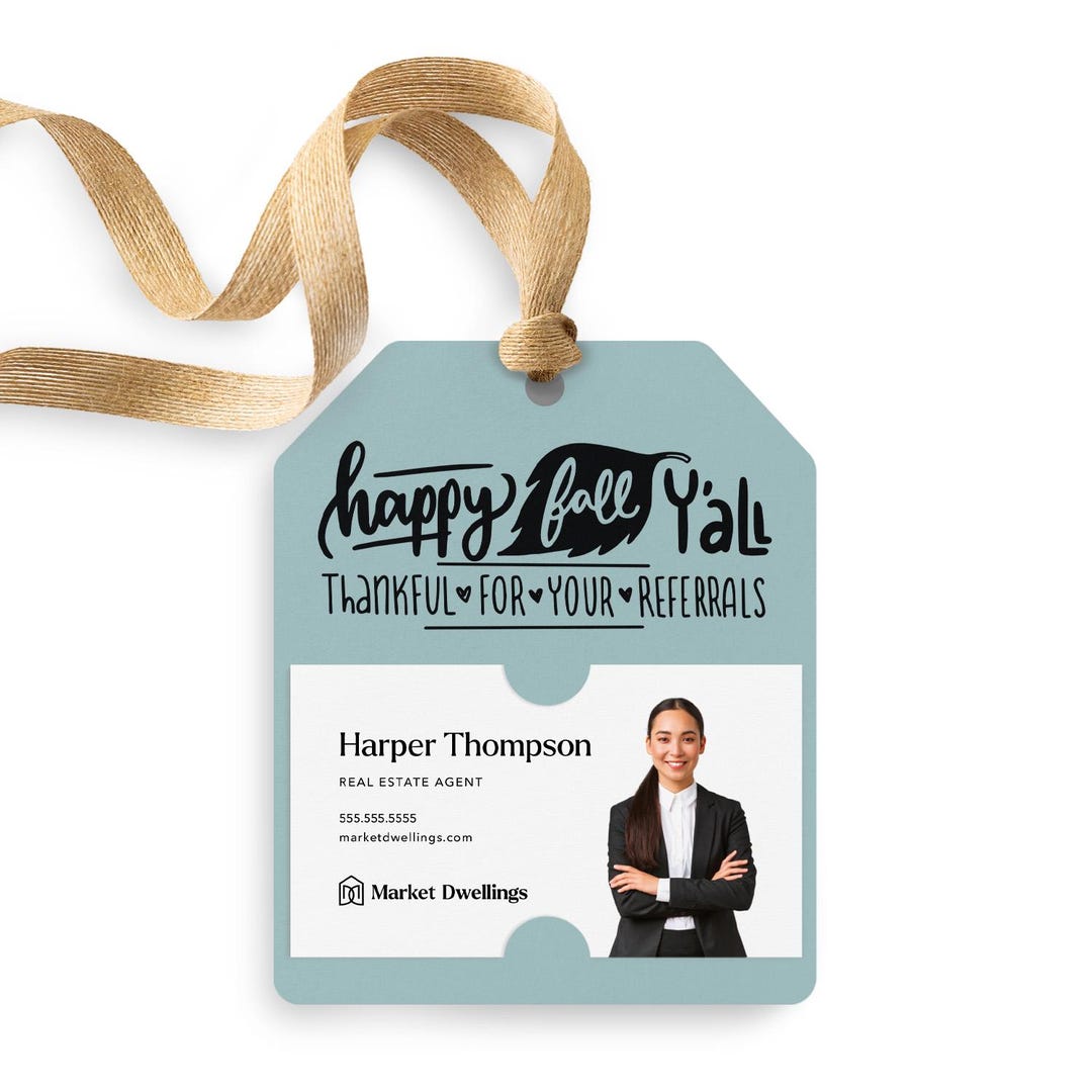 Happy Fall Y'all Gift Tags | Real Estate Agent, Mortgage Gifts | Insert ...