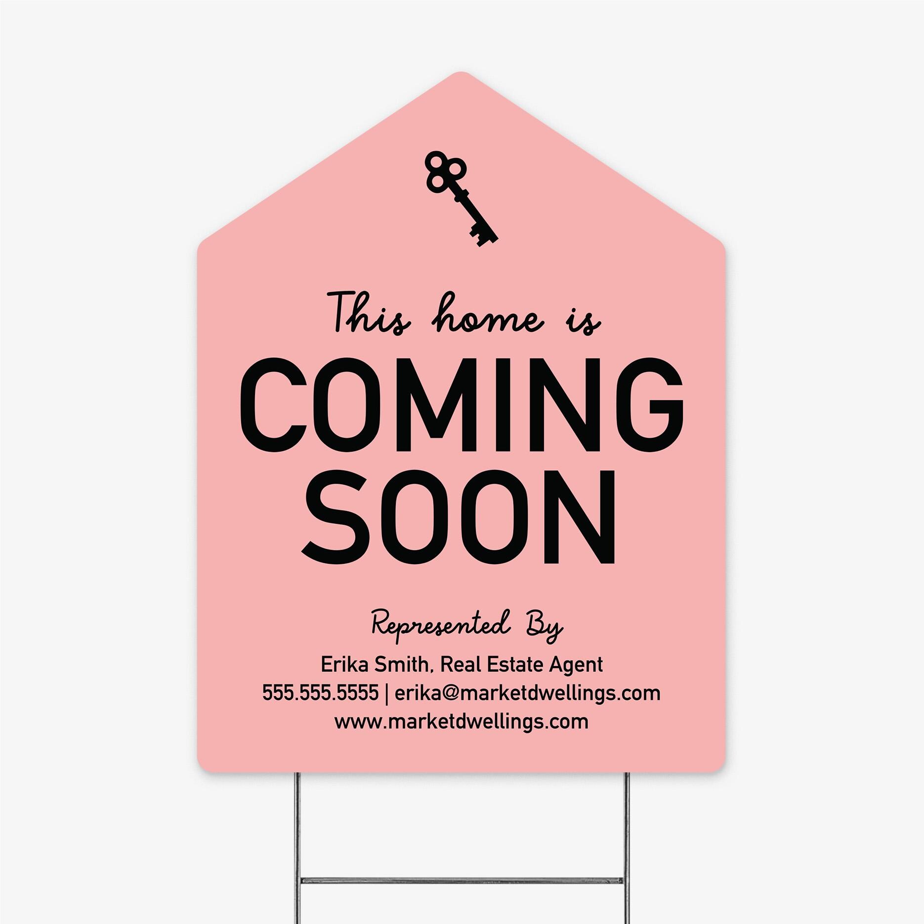 Customizable | Coming Soon Yard Sign With Stake | Real Estate Agent ...