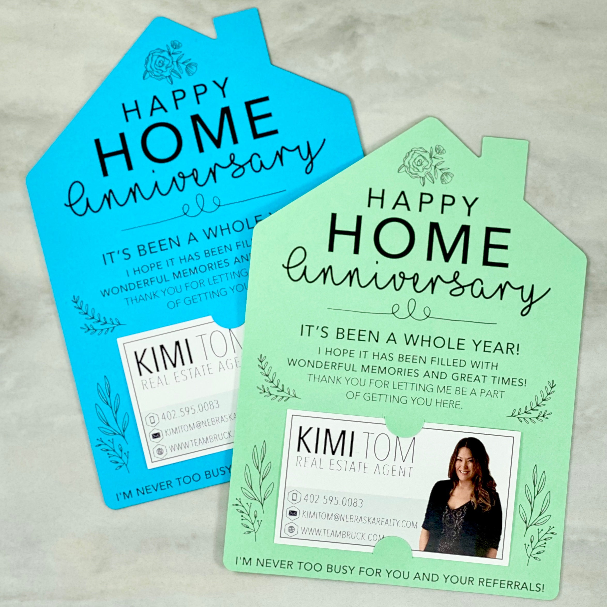 SET of Happy Home Anniversary Cards Real Estate Agent Card | Etsy