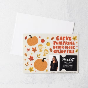 Set of Carve Pumpkins, Drink Cider, Enjoy Fall Mailers Envelopes ...
