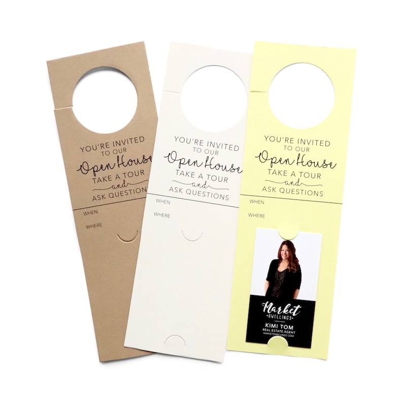 Vertical You're Invited to Our Open House Door Hangers | Etsy