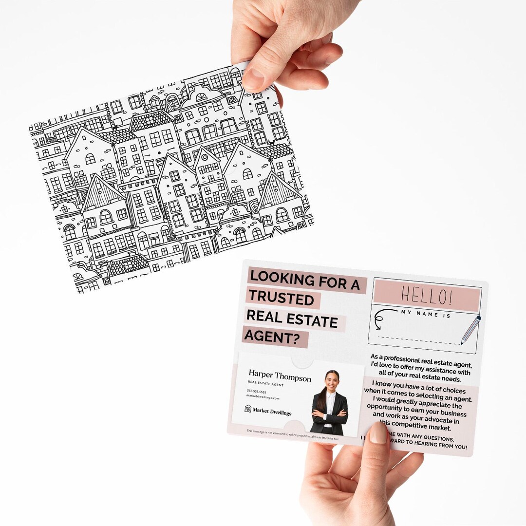 SET of Looking for A Trusted Real Estate Agent Mailer With Envelope ...