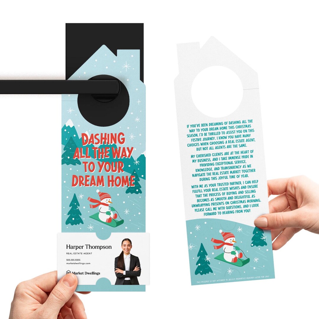 Dashing All the Way to Your Dream Home Door Hangers | Christmas Real ...