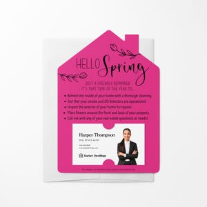 Set of "hello Spring" Checklist Real Estate Mailers W/ Envelopes | Real ...