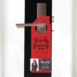 Happy Thanksgiving Neighborhood Door Hangers Real Estate - Etsy