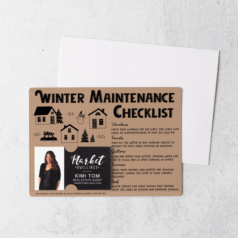 Set of Winter Maintenance Checklist Mailers Winter Insurance - Etsy