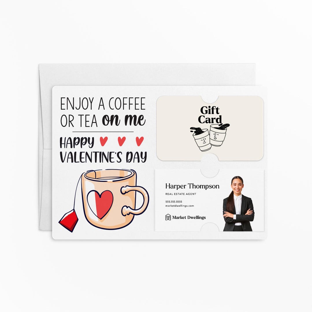 SET of Valentine's Day Gift Card & Business Card Holder | Coffee or Tea ...