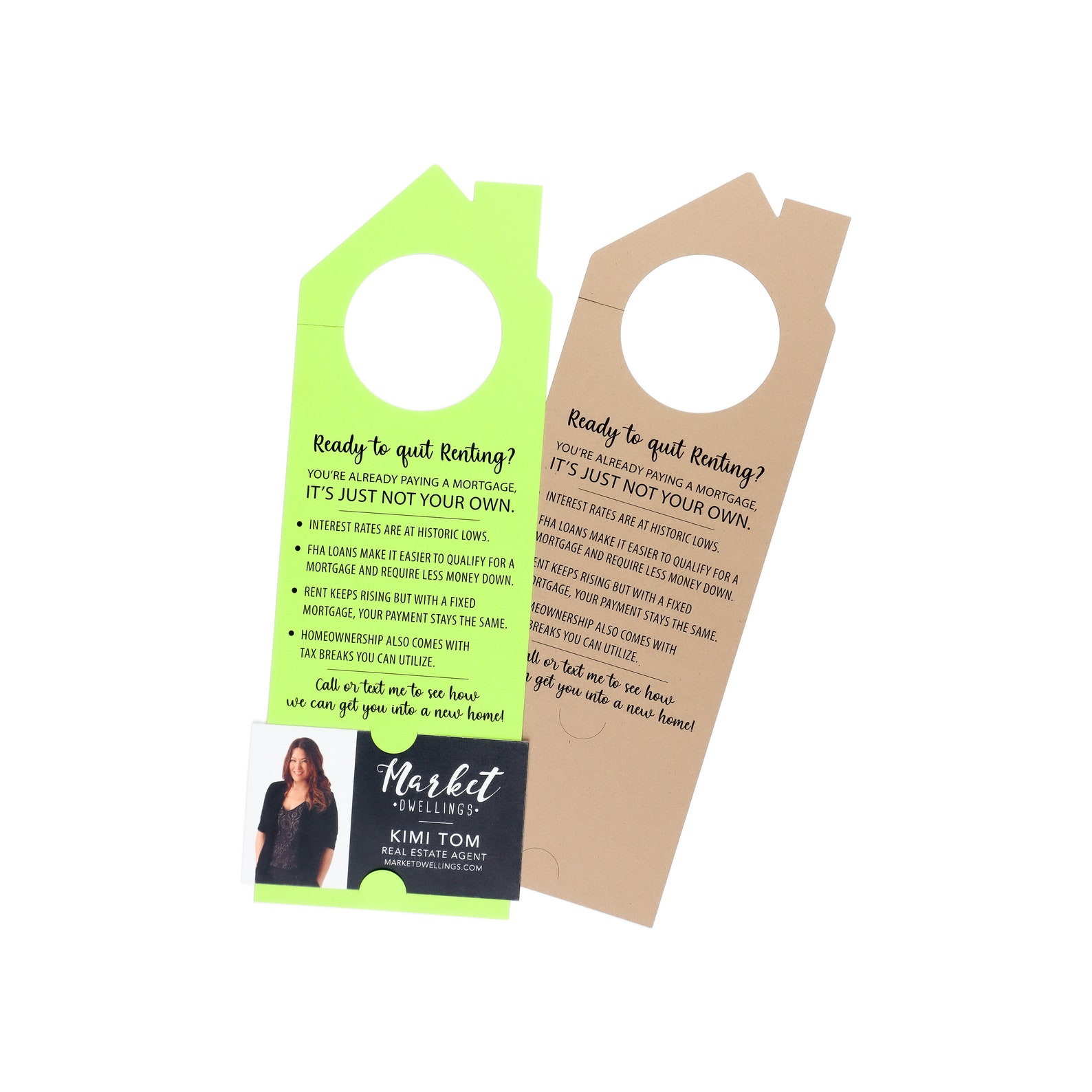 Ready to Quit Renting Real Estate Door Hanger Tag Real | Etsy