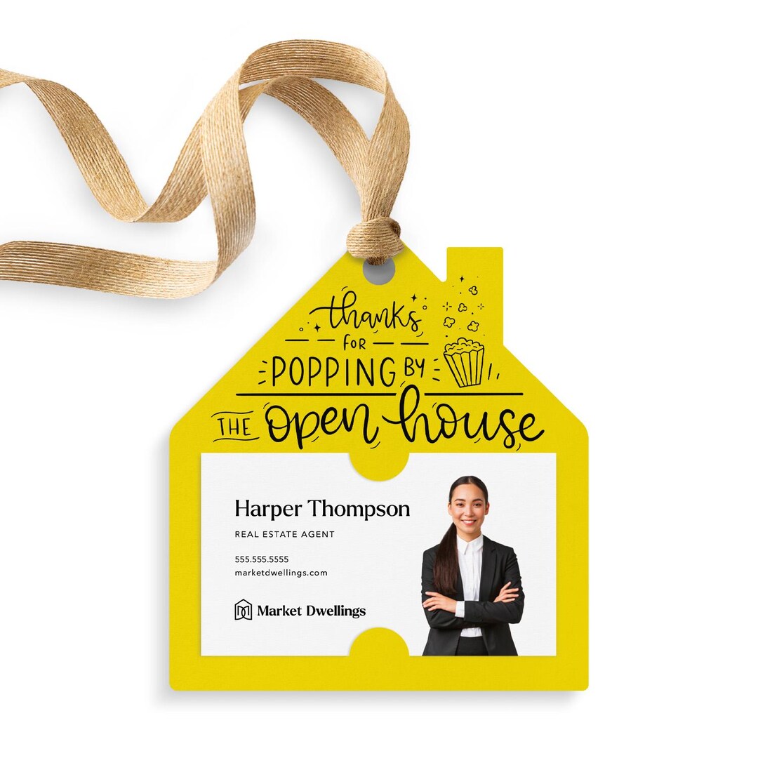 Thanks for Popping by the Open House Gift Tags | Real Estate Agent ...