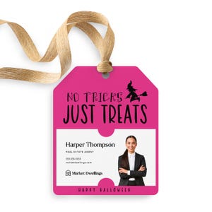 No Tricks Just Treats Halloween Gift Tag | Pop by Gift Tag | Fall Pop ...