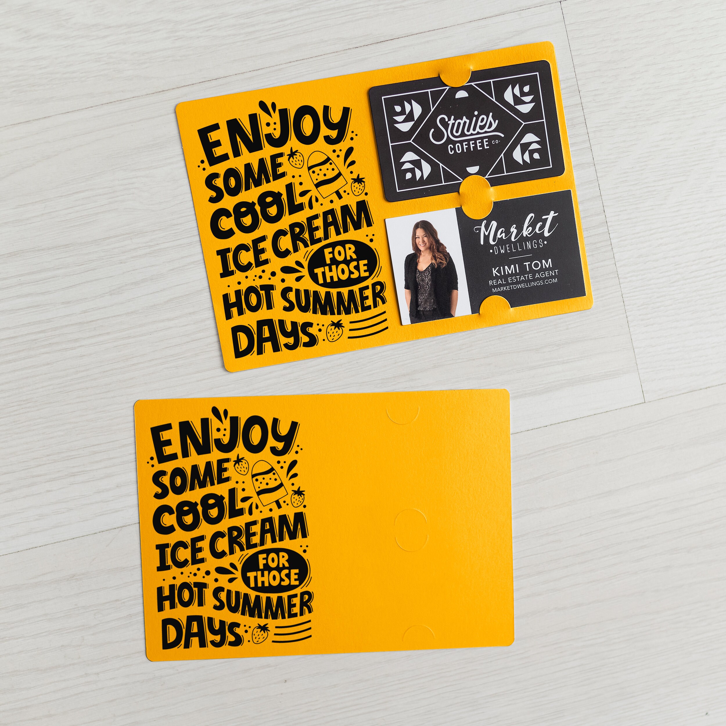 SET of Enjoy Cool Ice Cream Gift Card and Business Card Holder - Etsy