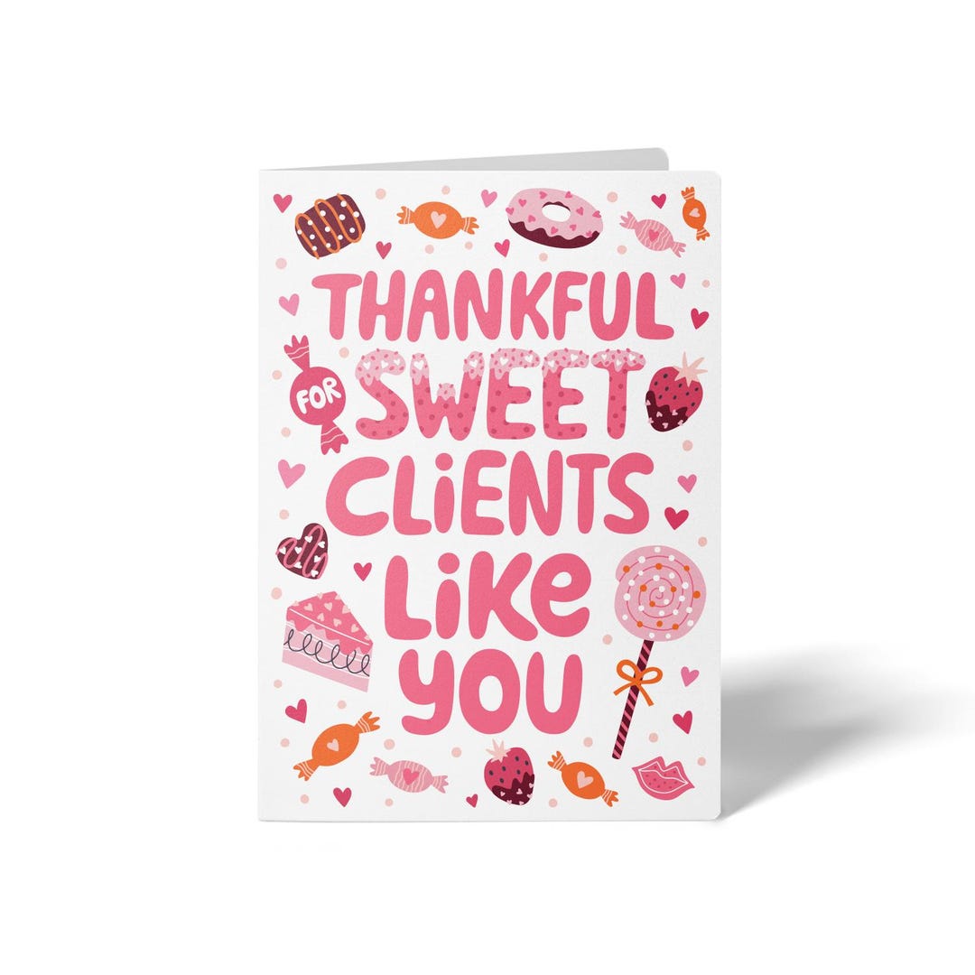 SET of Thankful for Sweet Clients Like You Greeting Cards W/ Envelopes ...
