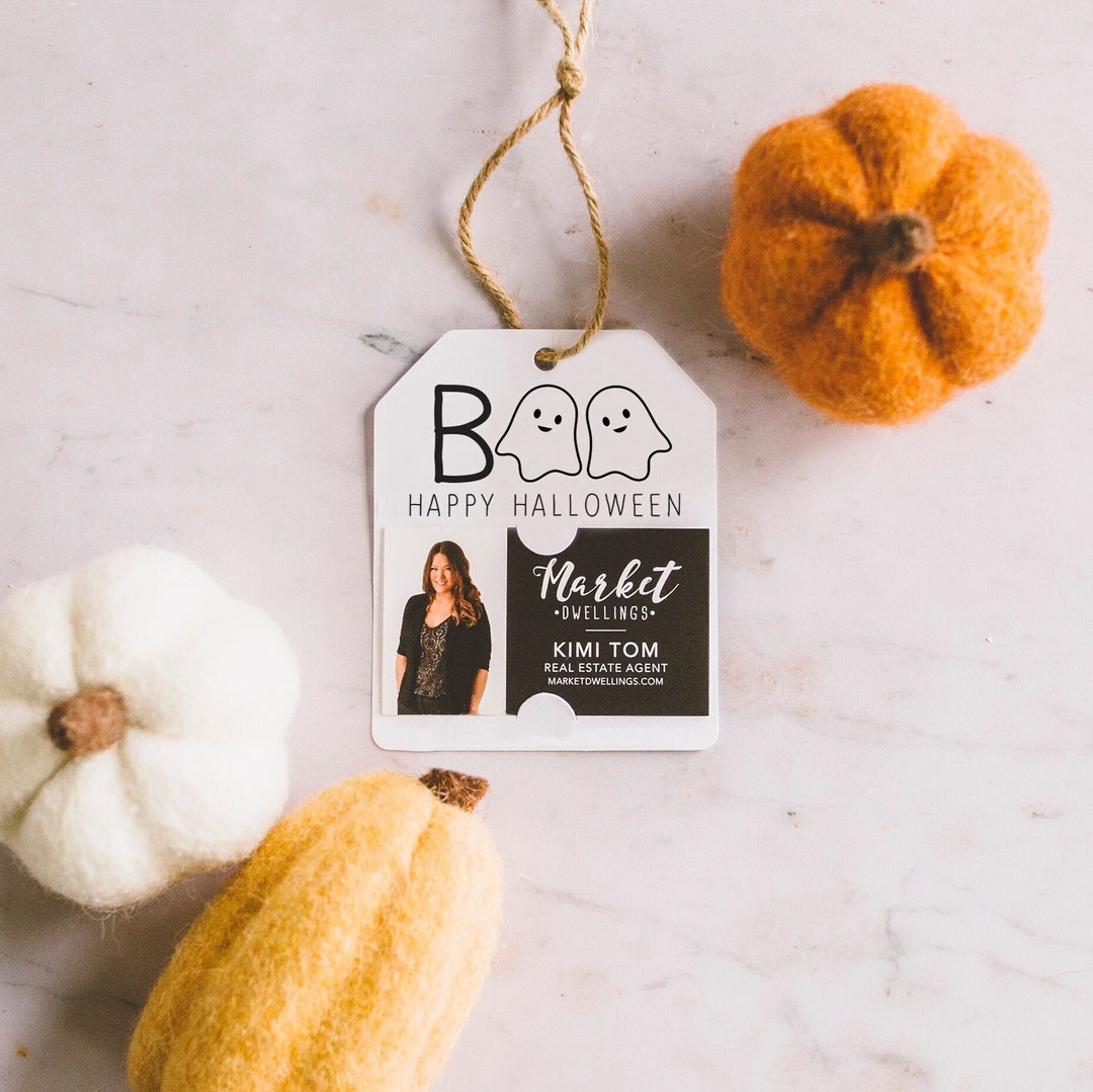 Boo Happy Halloween Gift Tag Halloween Pop by Real Estate - Etsy