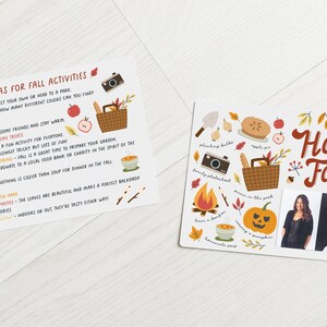 Ideas for Fall Activities Mailers W/ Envelopes Business Card - Etsy