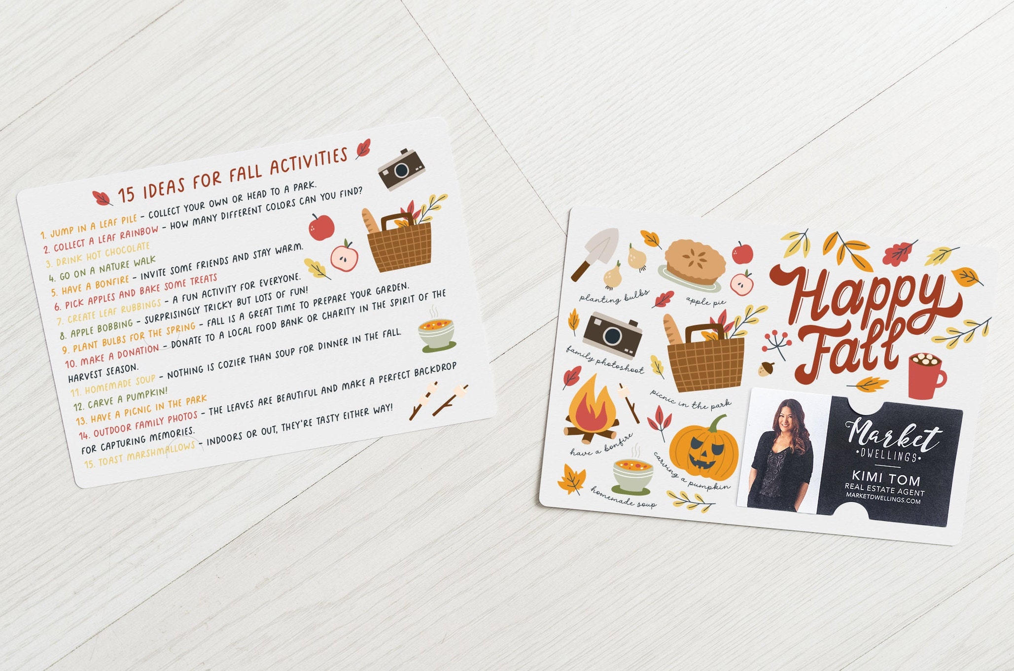 Ideas for Fall Activities Mailers W/ Envelopes Business Card - Etsy