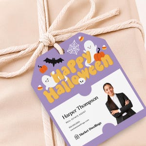 Happy Halloween Gift Tags | Halloween Insurance Mortgage Real Estate ...