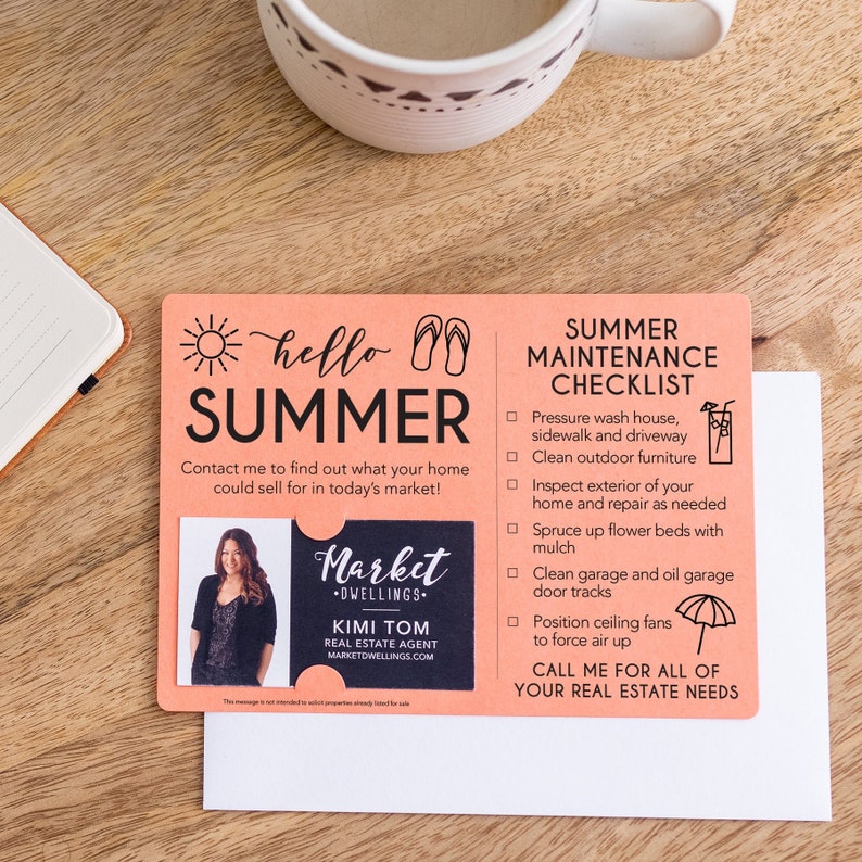 Set of Hello Summer Mailers With Envelopes Business Card - Etsy