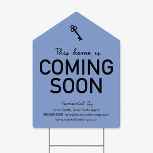 Customizable | Coming Soon Yard Sign With Stake | Real Estate Agent ...
