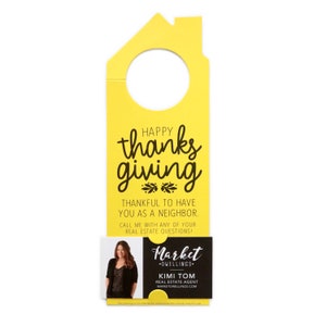 Happy Thanksgiving Neighborhood Door Hanger Real Estate - Etsy