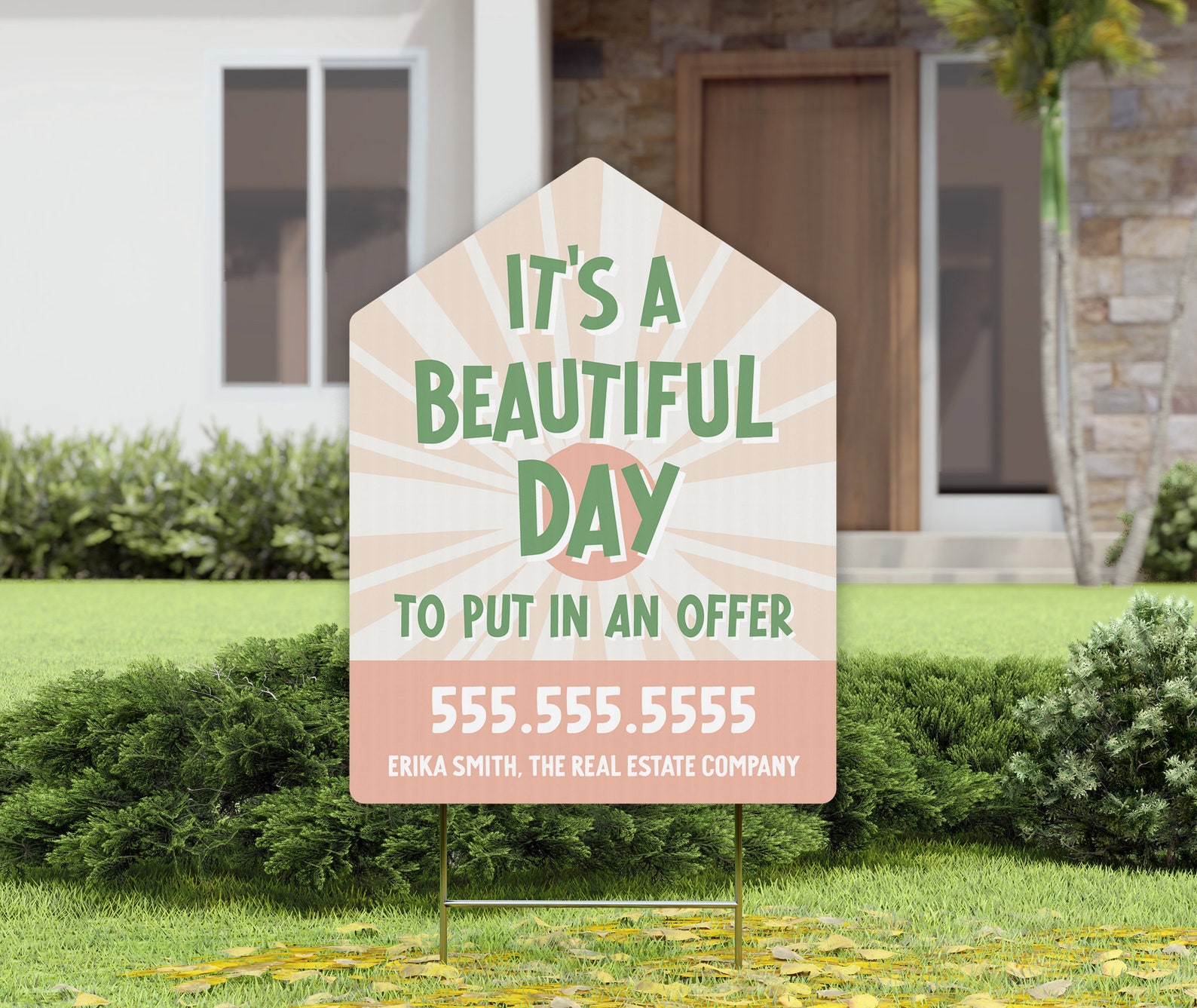 Customizable It's a Beautiful Day Real Estate Yard Sign With Stake Real ...