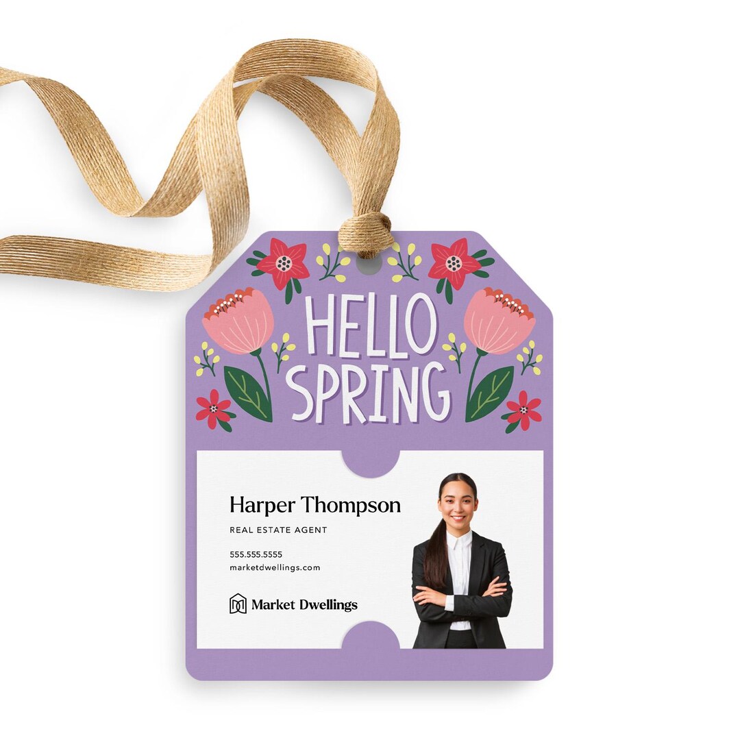 Hello Spring Gift Tags | Spring Insurance Mortgage Real Estate Pop by ...