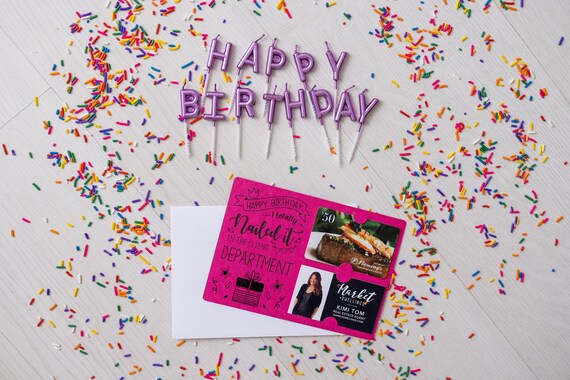 SET of Happy Birthday Nailed It Gift Card & Business Card | Etsy