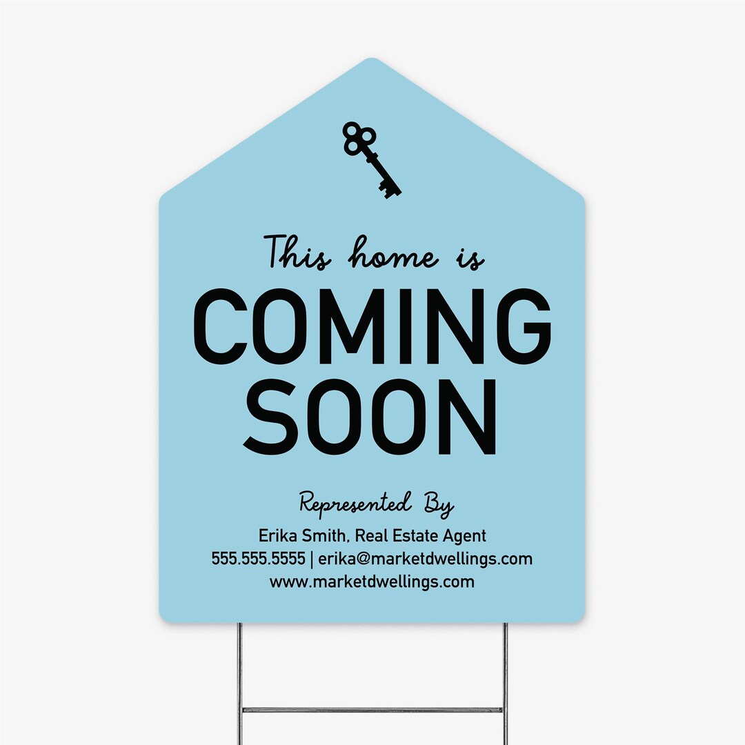 Customizable | Coming Soon Yard Sign With Stake | Real Estate Agent ...
