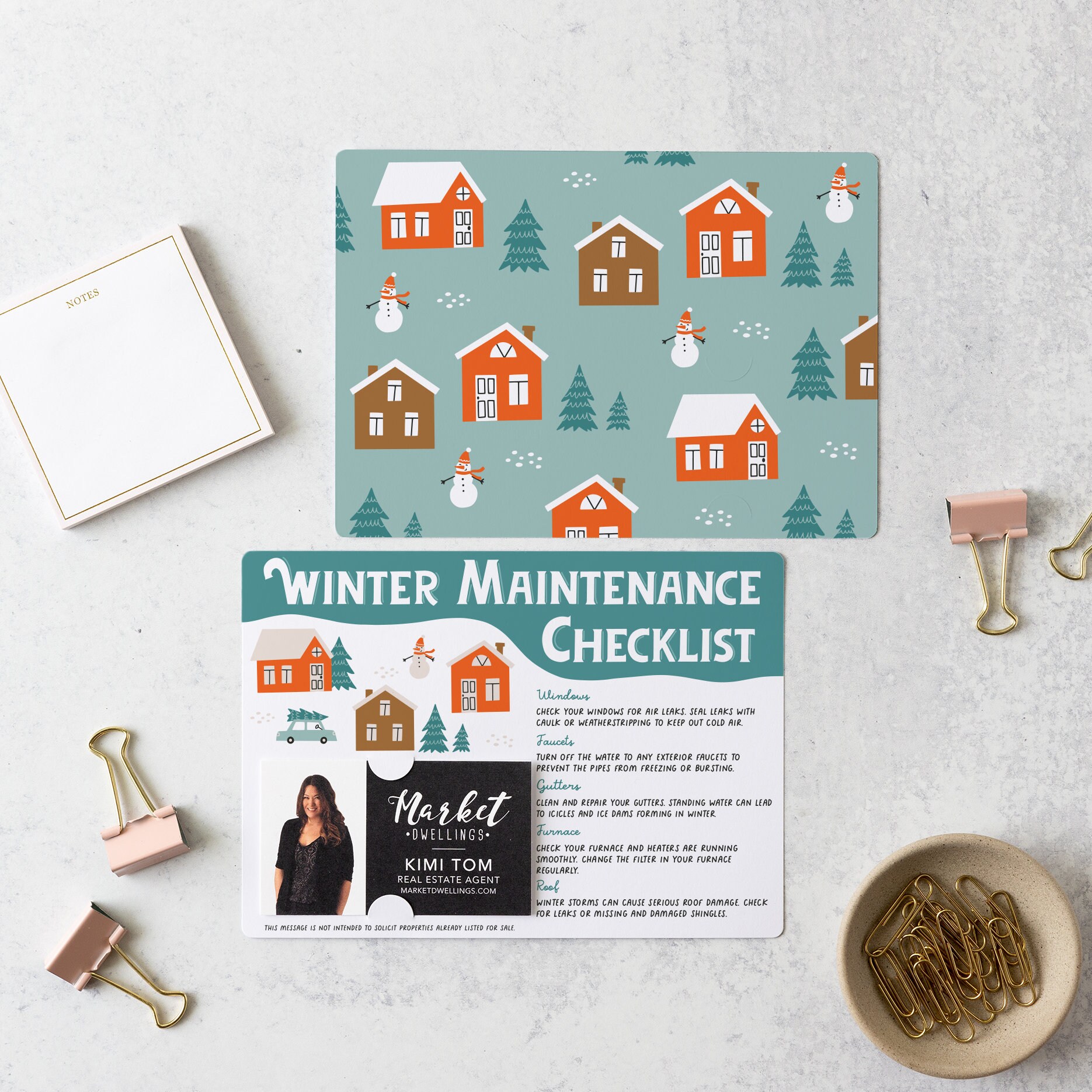 Set of Winter Maintenance Checklist Mailers W/ Envelopes - Etsy