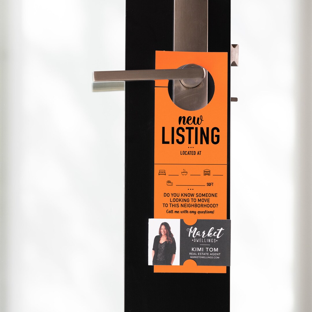 New Listing Door Hanger for Real Estate Agents Promote Business Door ...