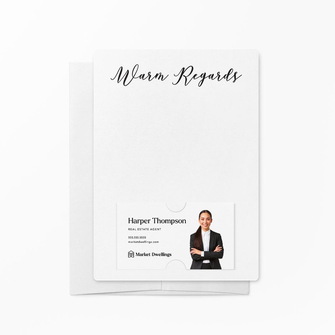 SET of Warm Regards Stationary Notecards With Envelopes | Business Card ...