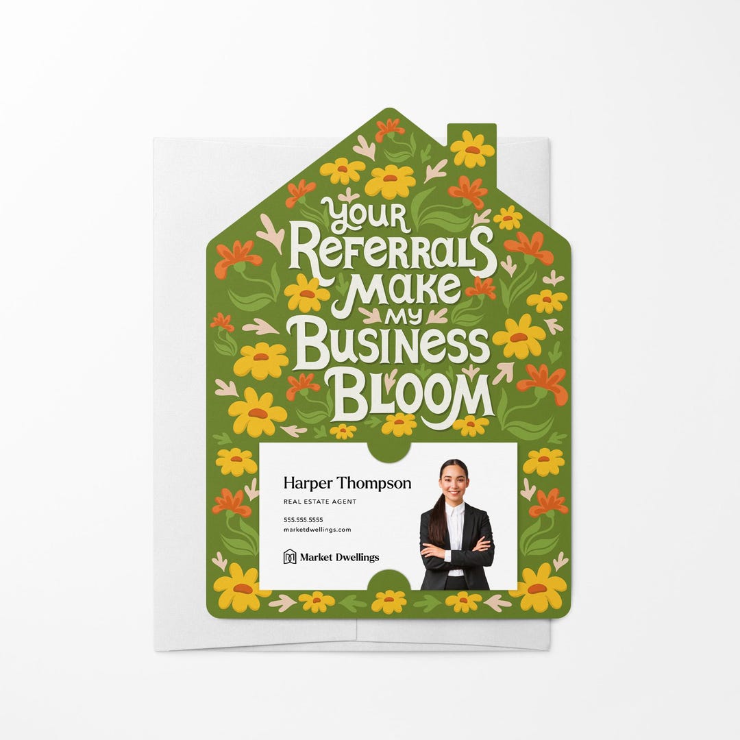 Set of Your Referrals Make My Business Bloom Mailers | Envelopes ...