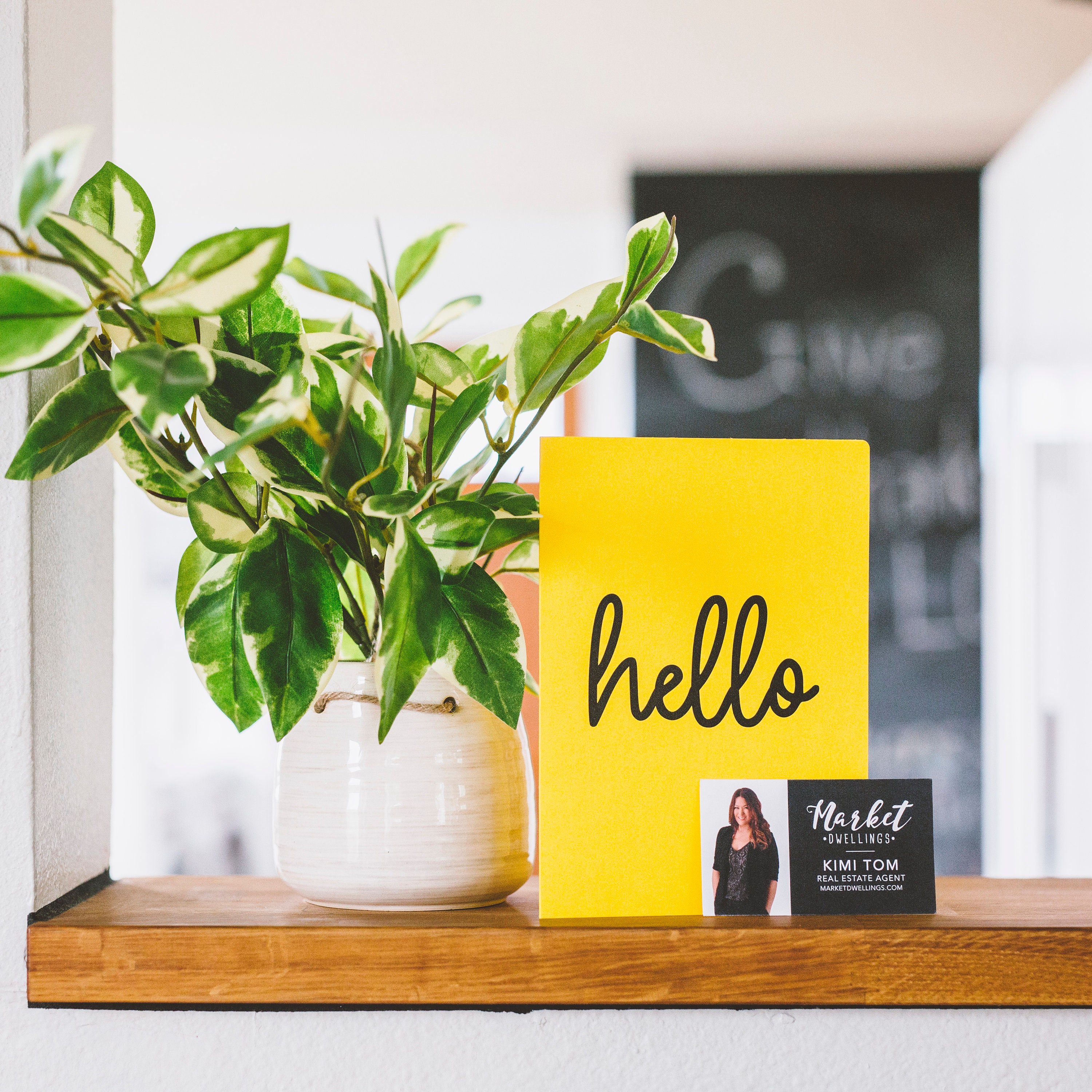 SET of Hello Greeting Cards With Business Card Insert | Etsy