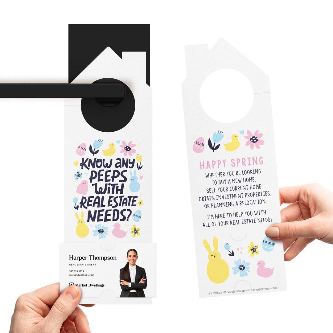 Know Any Peeps With Real Estate Needs? Door Hangers | Real Estate Agent ...